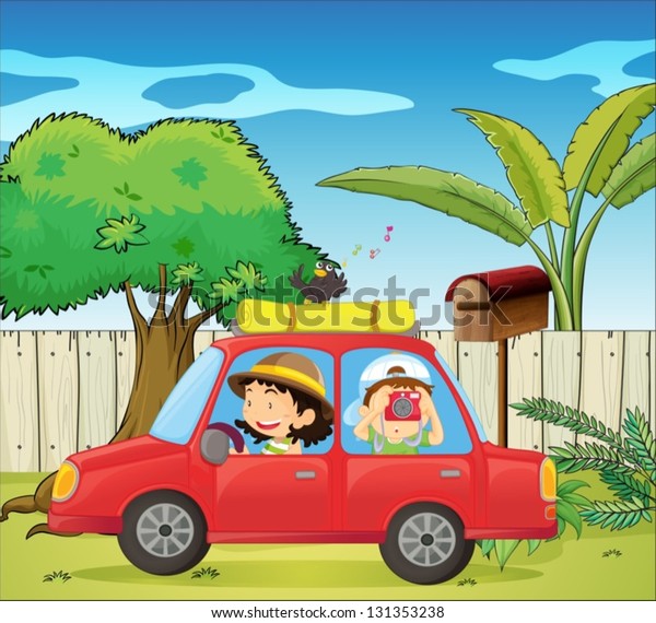 Illustration Car Backyard Stock Vector (Royalty Free) 131353238 ...