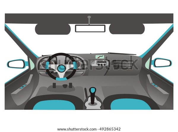 Illustration Car Dashboard Interior Design 3d Stock Vector (Royalty ...