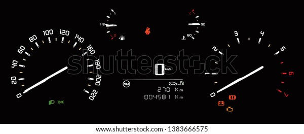 Illustration Car Instrument Panel Speedometer Tachometer Stock Vector ...