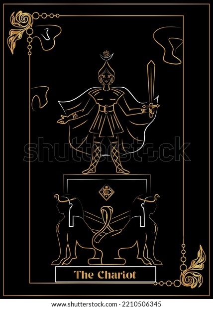 Illustration Card Tarot Chariot Stock Vector (Royalty Free) 2210506345 ...