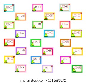 Illustration Cards Children Study Mathematics Stock Vector (Royalty ...