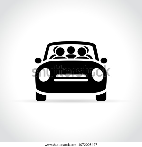 Illustration Carpooling Icon On White Background Stock Vector (Royalty ...