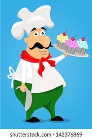 Illustration Cartoon Baker Stock Vector (Royalty Free) 142376869 ...