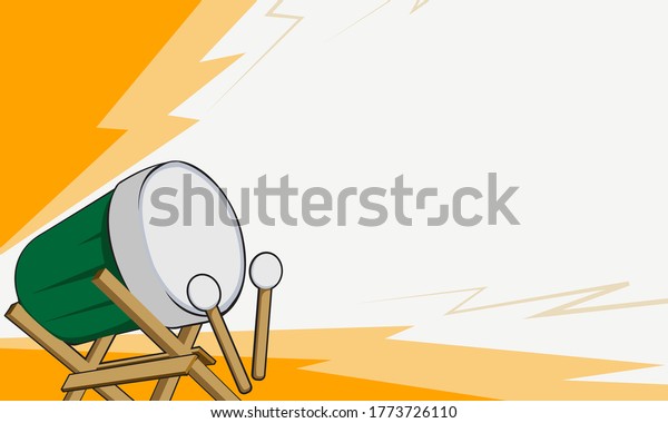 Illustration Cartoon Bedug Drum Ramadan Kareem Stock Vector (Royalty ...