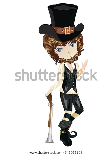 Illustration Cartoon Boy Dressed Pilgrim Costume: vector de stock ...