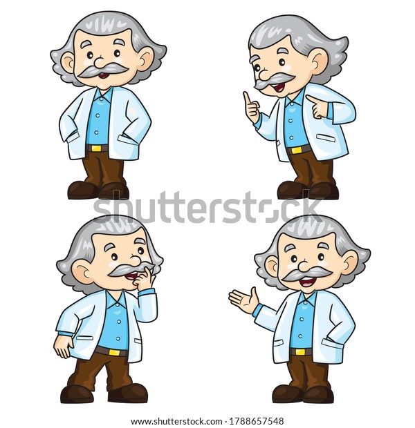 Illustration Cartoon Cute Professor Stock Vector (Royalty Free ...