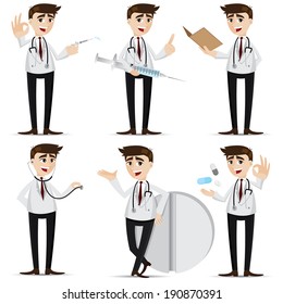Illustration Cartoon Doctor Action Stock Vector (Royalty Free ...