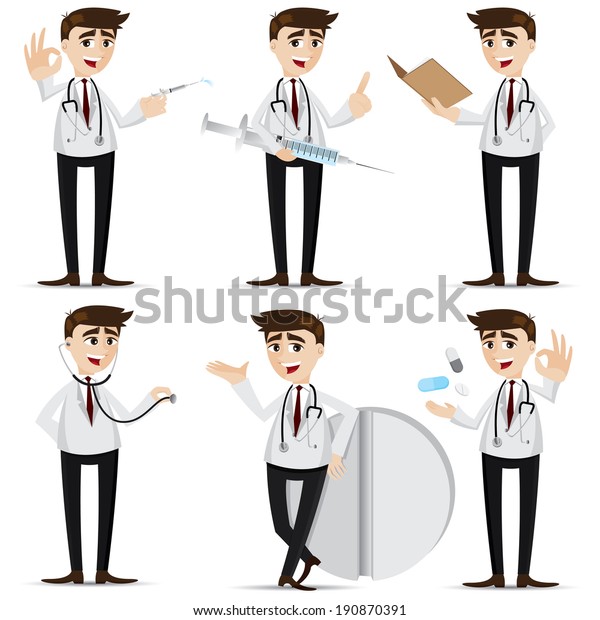 Illustration Cartoon Doctor Action Stock Vector (Royalty Free ...