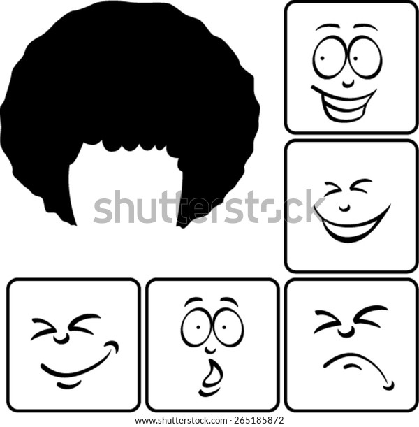 Illustration Cartoon Faces Expression On White Stock Vector (Royalty ...