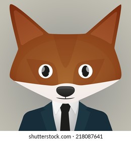 Illustration Cartoon Fox Avatar Stock Vector (Royalty Free) 218087644