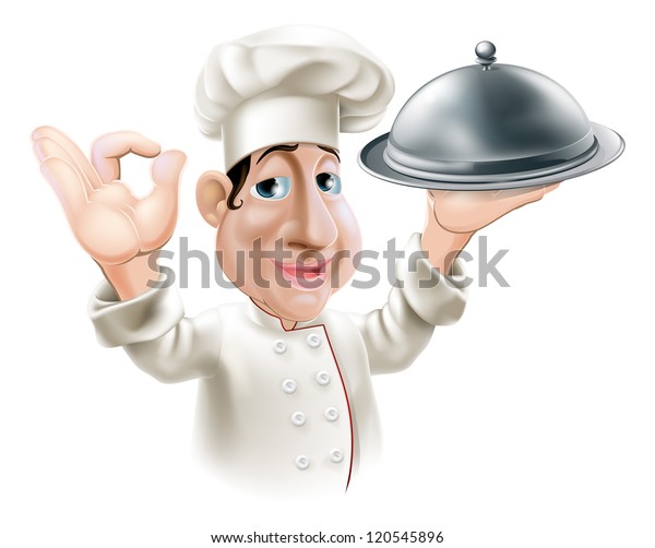 Illustration Cartoon Friendly Happy Chef Silver Stock Vector (Royalty ...