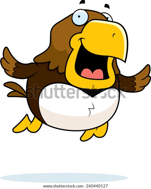 Illustration Cartoon Hawk Flying Smiling Stock Vector (Royalty Free ...