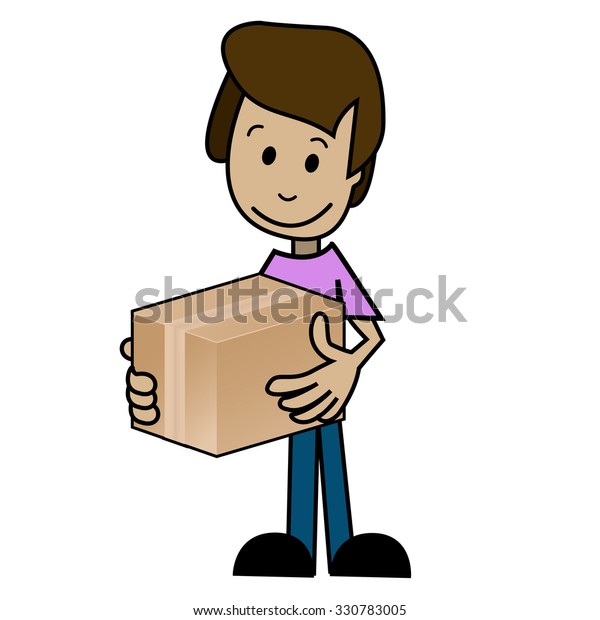Illustration Cartoon Man Box Stock Vector (Royalty Free) 330783005 ...