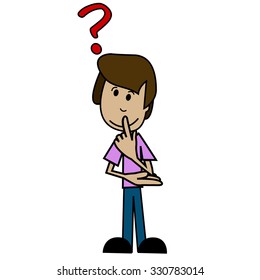 Illustration Cartoon Man Question Mark Stock Vector (Royalty Free ...