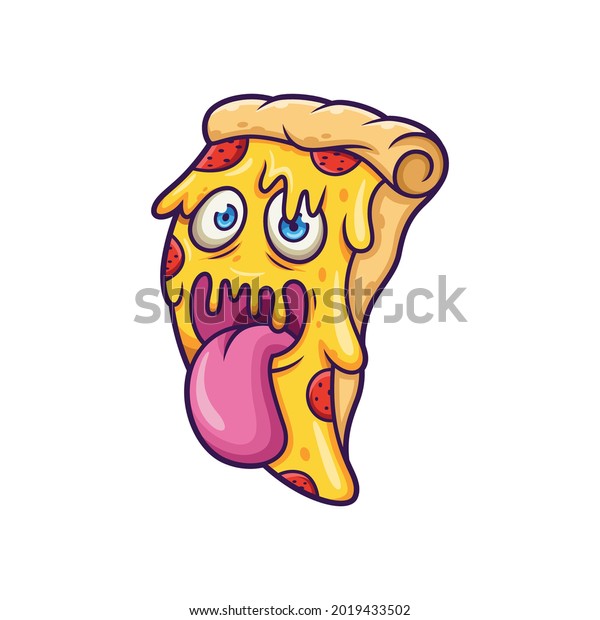 Illustration Cartoon Pizza Funny Expression Stock Vector (Royalty Free ...