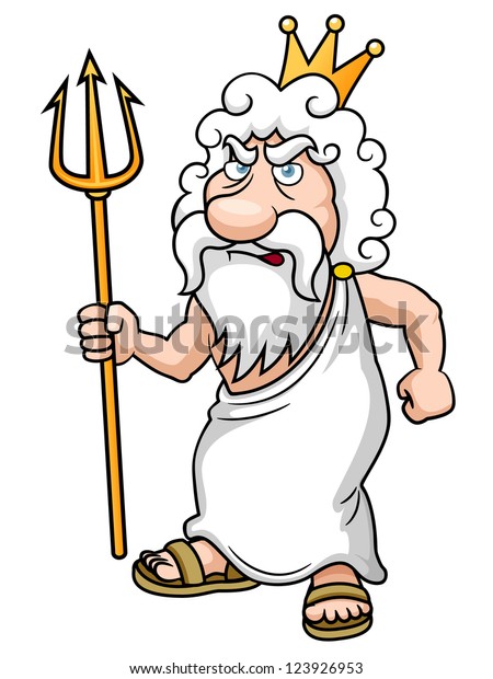 Illustration Cartoon Poseidon Trident Stock Vector (Royalty Free) 123926953