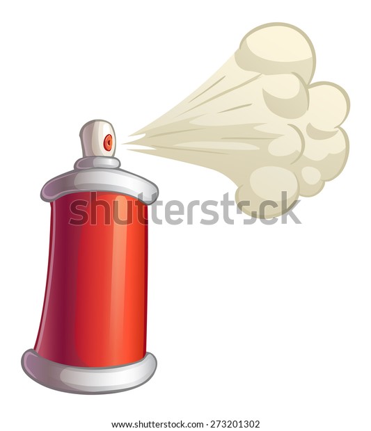 Illustration Cartoon Red Spray Can Stock Vector (Royalty Free ...