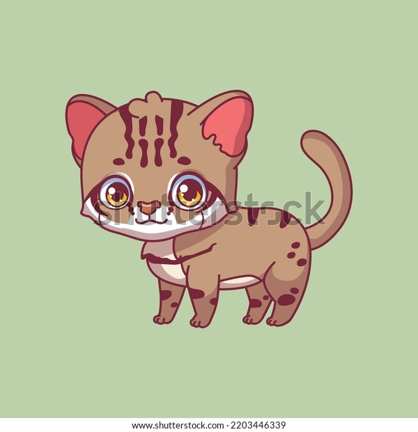 Illustration Cartoon Rusty Spotted Cat On Stock Vector (Royalty Free ...