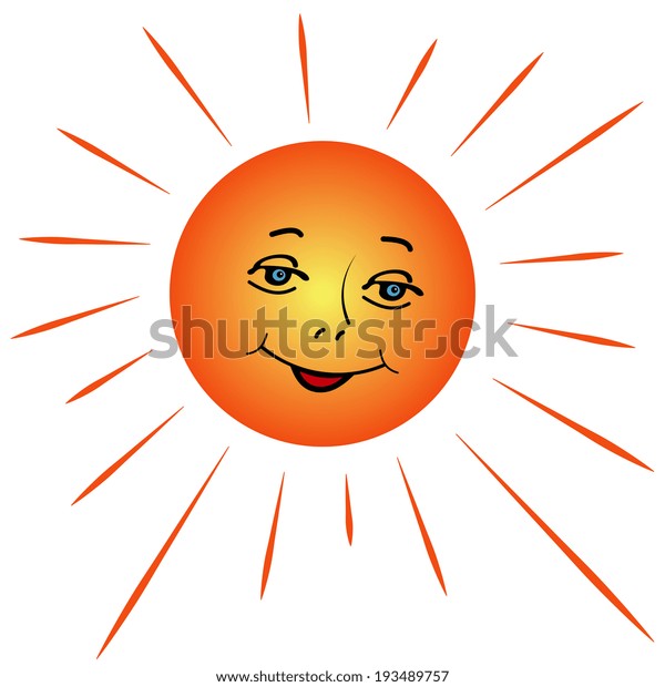 Illustration Cartoon Sun Rays White Background Stock Vector (Royalty ...