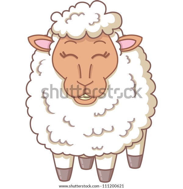 Illustration Cartoon White Sheep Stock Vector (Royalty Free) 111200621 ...