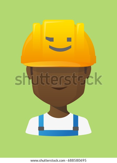 Illustration Cartoon Worker Avatar Working Helmet 库存矢量图（免版税）688580695 ...