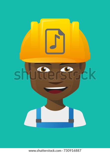 Illustration Cartoon Worker Avatar Working Helmet Stock Vector (Royalty ...