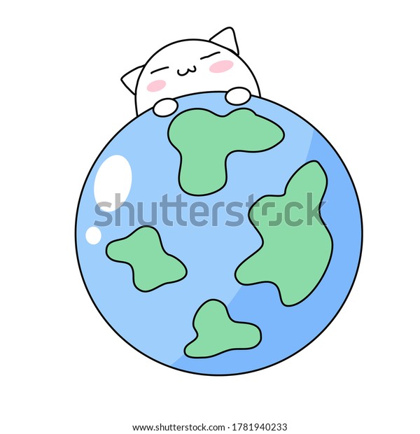 Illustration Cat Earth Stock Vector (Royalty Free) 1781940233 ...