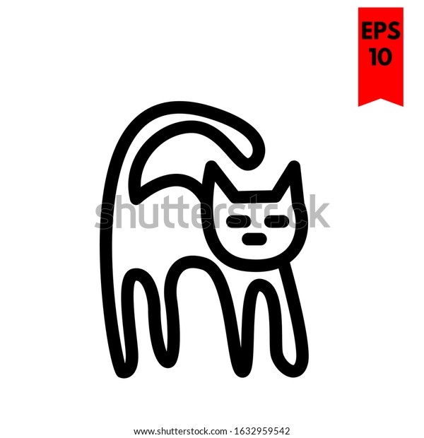Illustration Cat Flat Icon Stock Vector (Royalty Free) 1632959542 ...