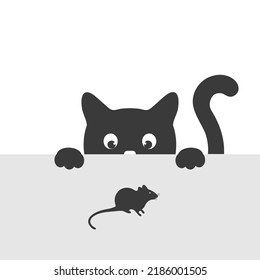 Illustration Cat Looking Mouse Stock Vector (Royalty Free) 2186001505 ...