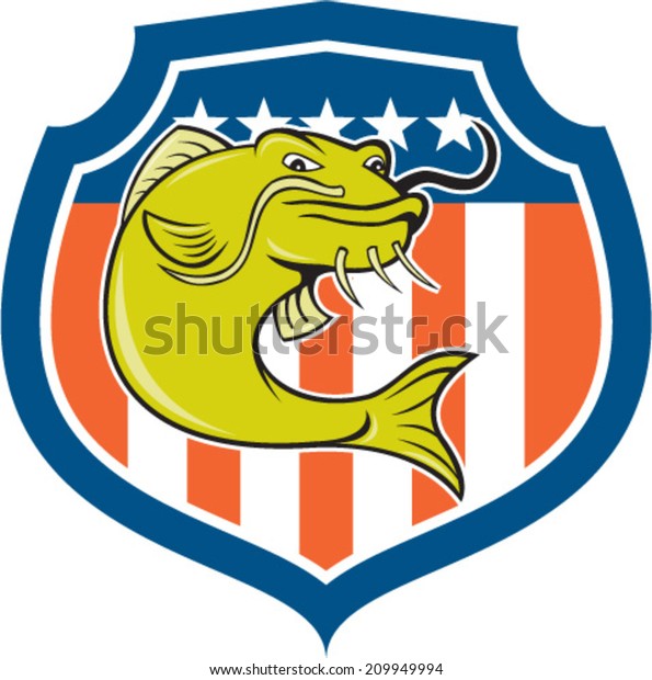 Illustration Catfish Angryfish Facing Front Set Stock Vector (Royalty ...