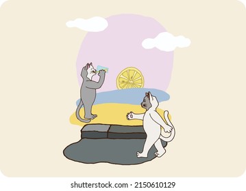486 Cartoon sun drinking lemonade Images, Stock Photos & Vectors ...