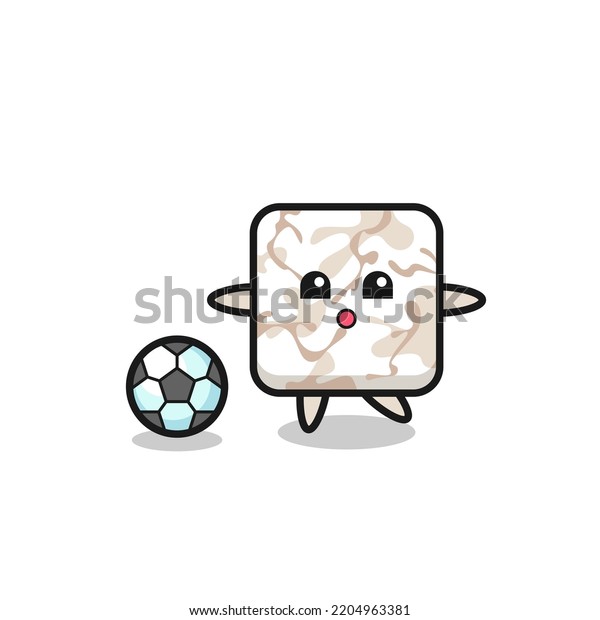 Illustration Ceramic Tile Cartoon Playing Soccer Stock Vector (Royalty ...