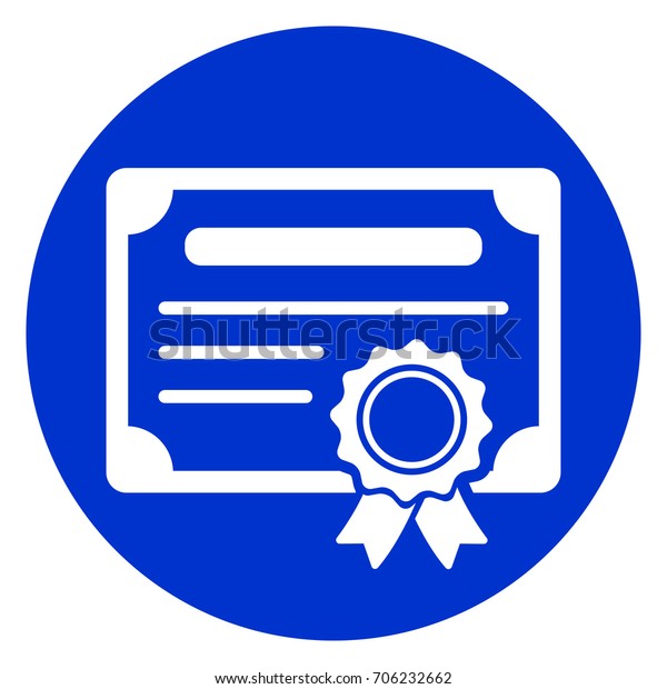 Illustration Certificate Blue Circle Icon Stock Vector (Royalty Free ...