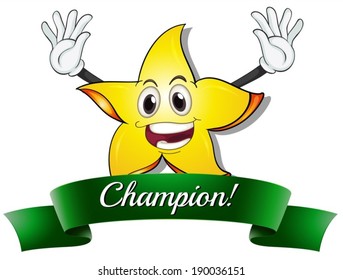 Illustration Champion Star On White Background Stock Vector (Royalty ...