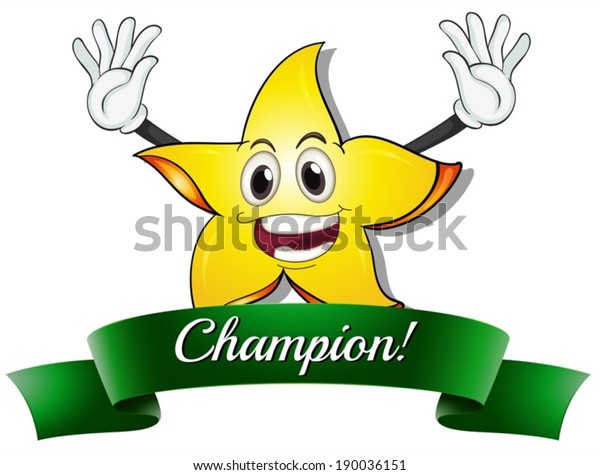 Illustration Champion Star On White Background Stock Vector (Royalty ...