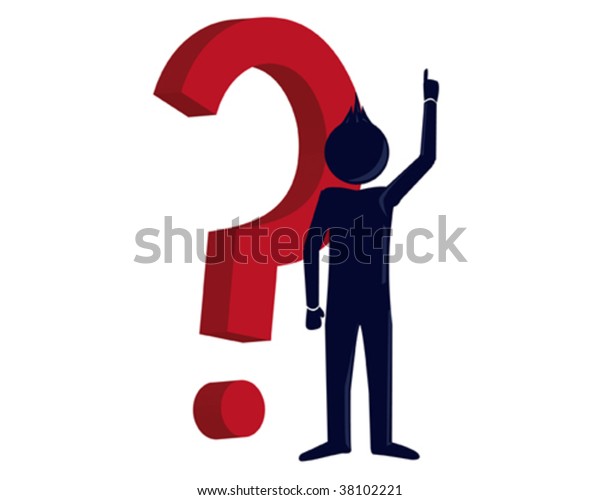 Illustration Character Question Mark Behind: เวกเตอร์สต็อก (ปลอดค่า ...