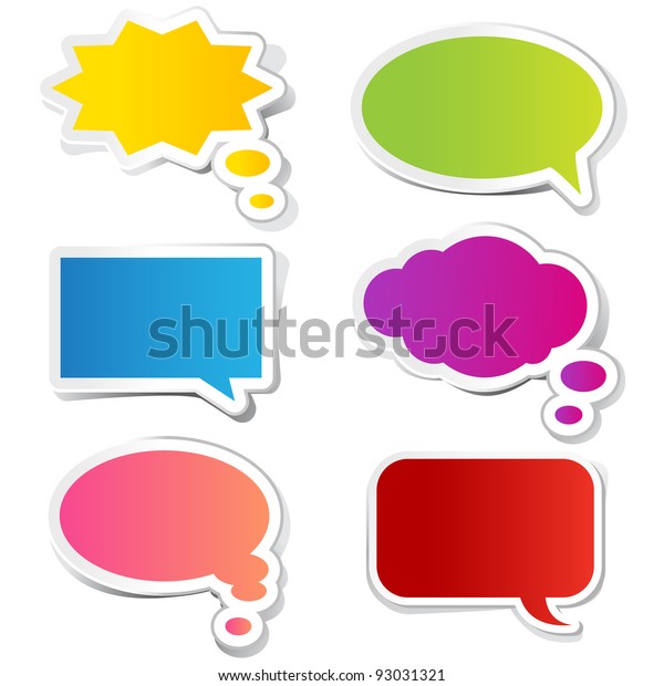 Illustration Chat Bubble Paper Sticker Style Stock Vector (Royalty Free ...