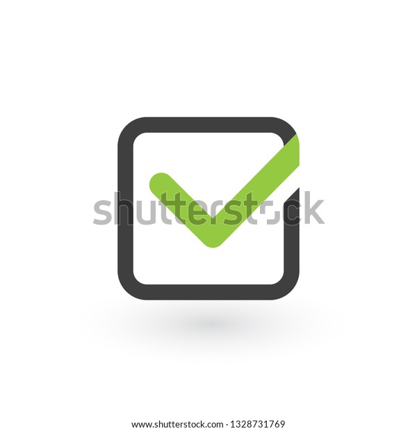 Illustration Check Mark Icon Square Vector Stock Vector (Royalty Free ...