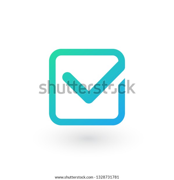 Illustration Check Mark Icon Square Vector Stock Vector (Royalty Free ...