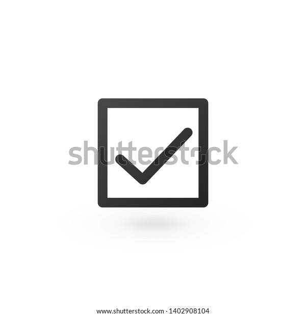 Illustration Check Mark Icon Square Vector Stock Vector (Royalty Free ...