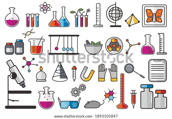 Illustration Chemistry Laboratory Instruments Set Stock Vector (Royalty ...