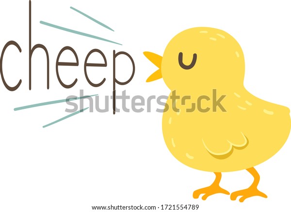 Illustration Chick Making Cheeping Sound Stok Vektör (Telifsiz ...