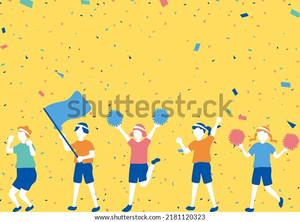 Illustration Children Cheer Team Stock Vector (Royalty Free) 2181120323 ...