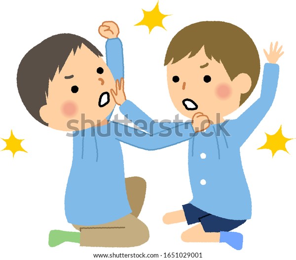 Illustration Children Fighting Stock Vector (Royalty Free) 1651029001 ...