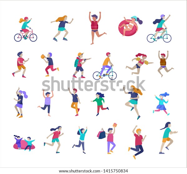 Illustration Children Playing Doing Activities Happy 库存矢量图（免版税 ...