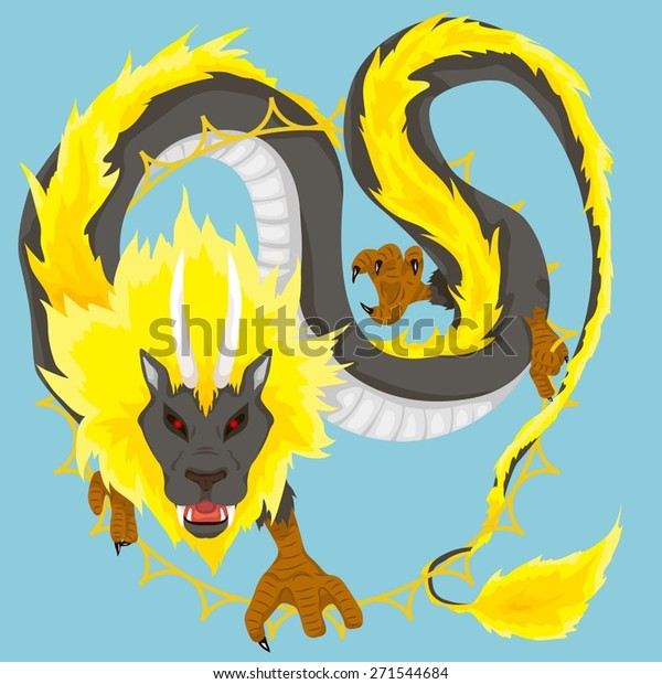 Illustration Chinese Dragon Sun Stock Vector (Royalty Free) 271544684 ...