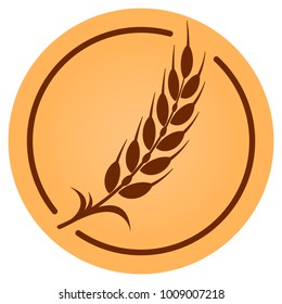 Illustration Circle Wheat Icon On White Stock Vector (Royalty Free ...