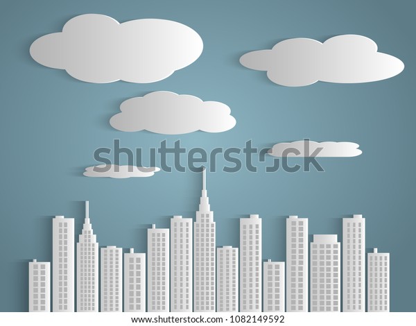Illustration City Skyline Clouds Sky Background Stock Vector (Royalty ...
