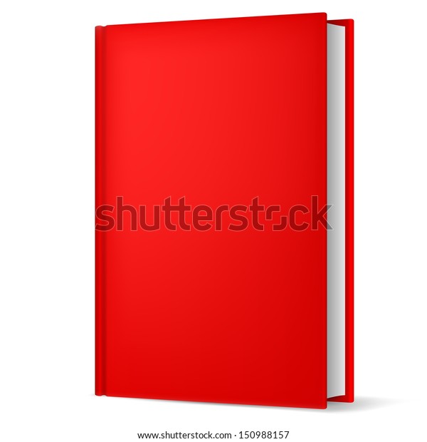 Illustration of classic red book in front vertical view isolated on ...