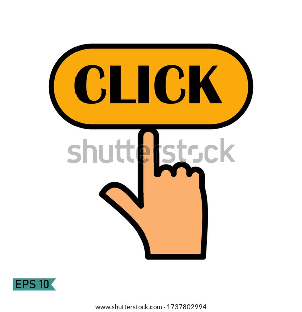 Illustration Click Hand Sign Click Hand Stock Vector (Royalty Free ...